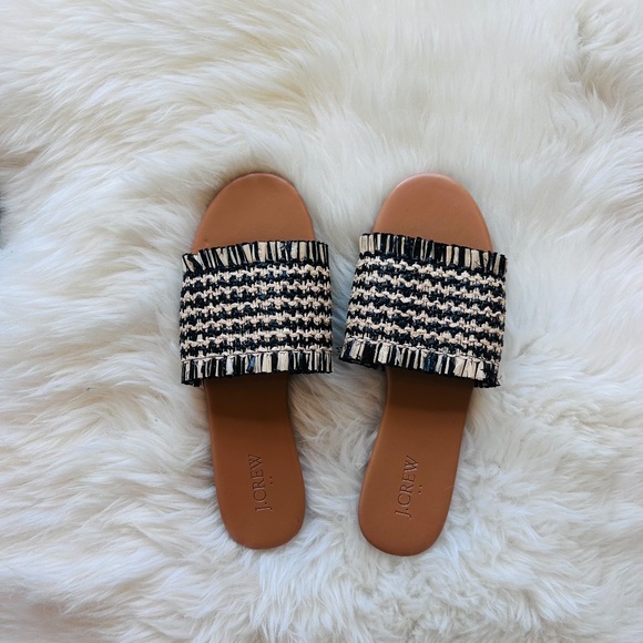 J. Crew Factory | Shoes | Nwot Jcrew Raffia Slide Sandals | Poshmark